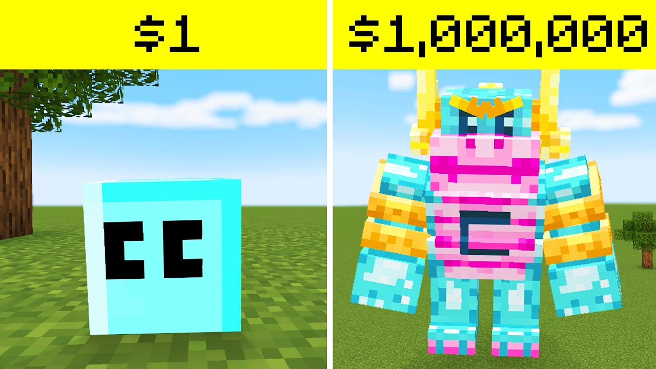 $1 vs $1,000,000 Minecraft Evolutions! - Minecraft videos