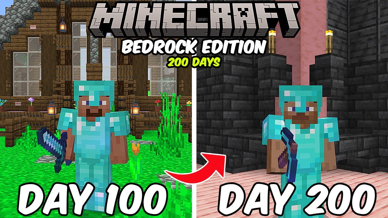 200 Days in Minecraft Bedrock Edition - Minecraft videos
