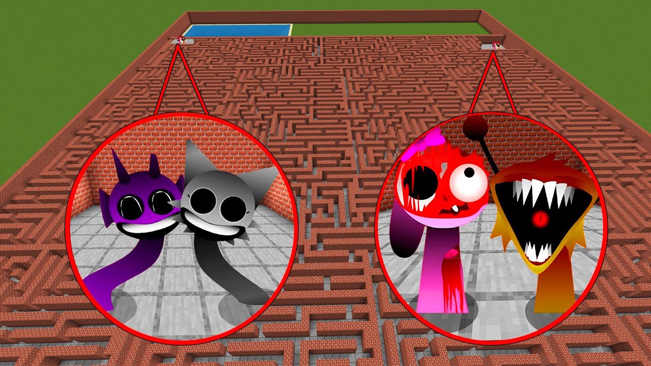 ALL NEW Incredibox Sprunki Characters in Maze Gmod Minecraft ...