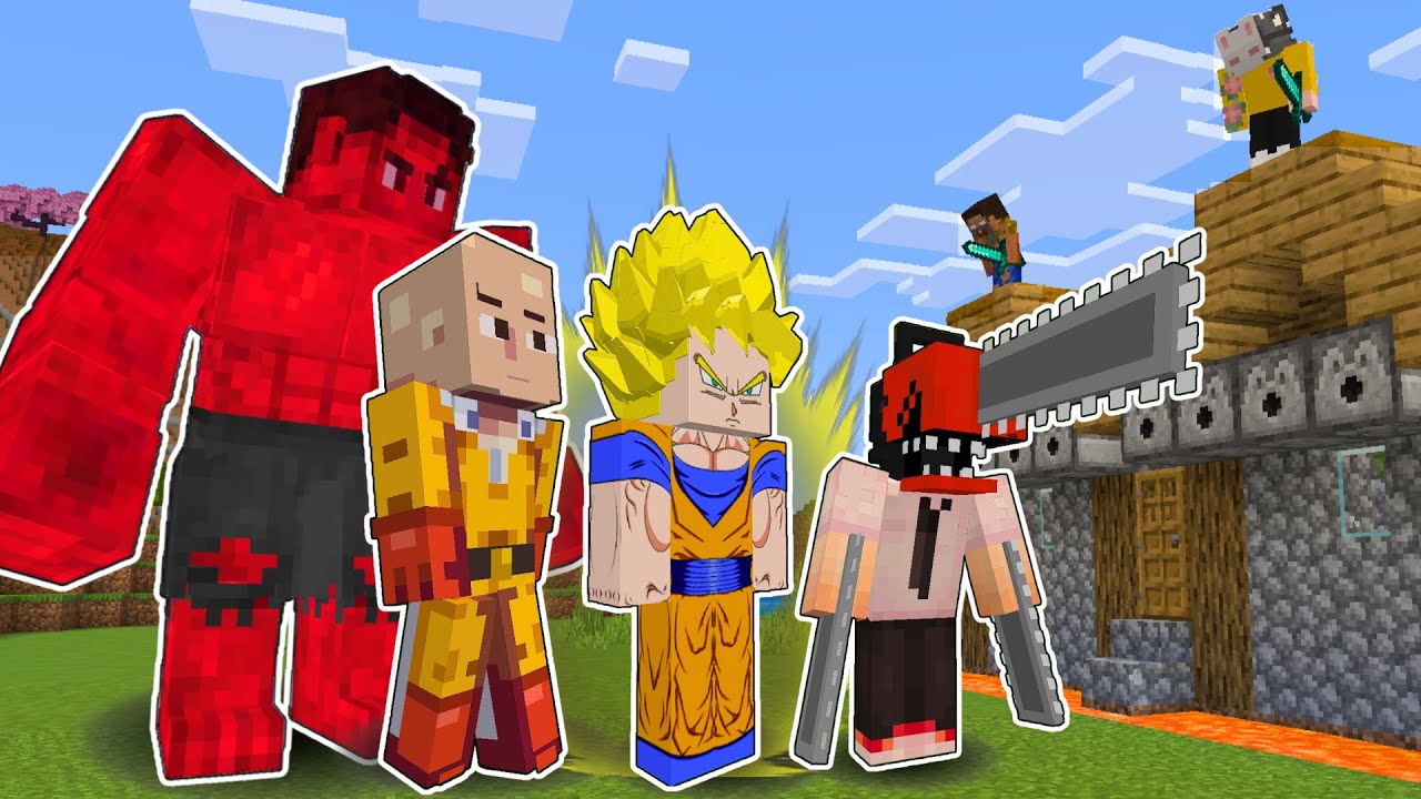 Best ESCAPE From CHAINSAW MAN, SAITAMA AND GOKU In Minecraft ...