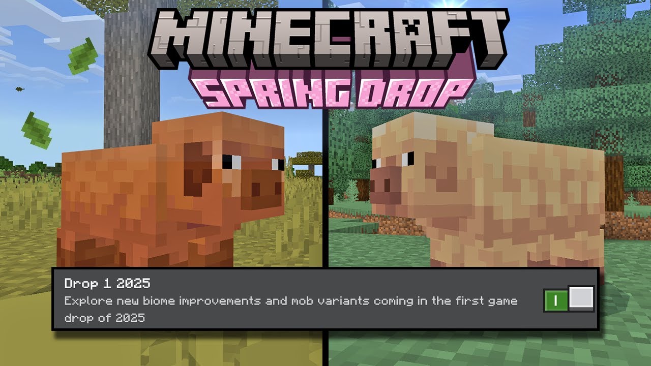 FALLING LEAVES, NEW PIG VARIANTS & JAVA PARITY in Minecraft Bedrock 1 ...