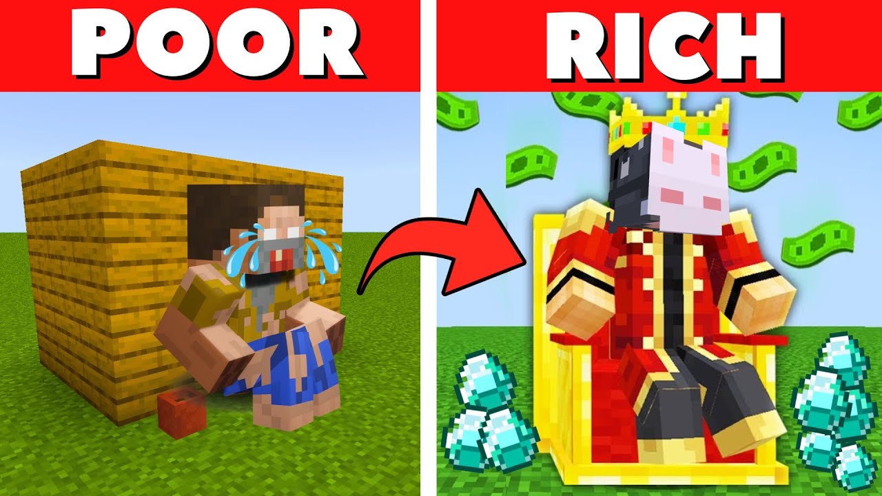 From POOR to RICH STORY In Minecraft - Minecraft videos