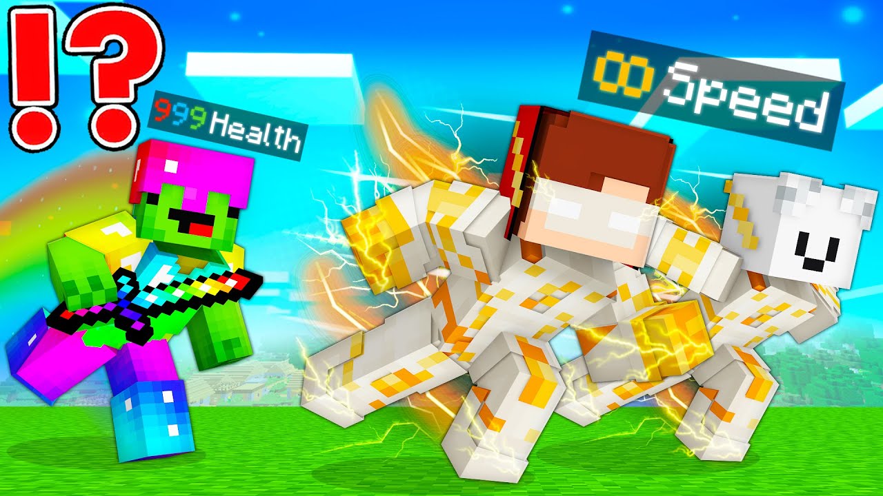 GODSPEED Speedrunners vs RAINBOW Armor Hunter in Minecraft - Maizen JJ and Mikey - Minecraft videos