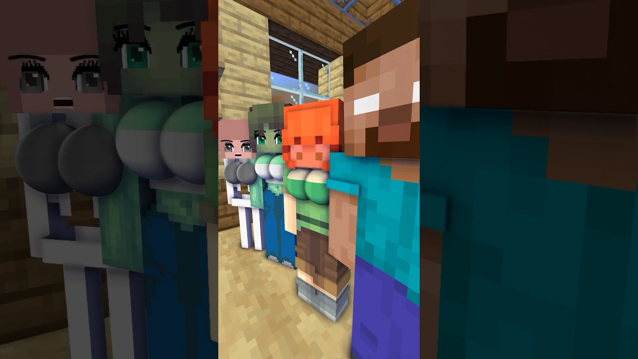 HELP Noob to open the door VS Herobrine VS Zombie VS Alex - Minecraft ...
