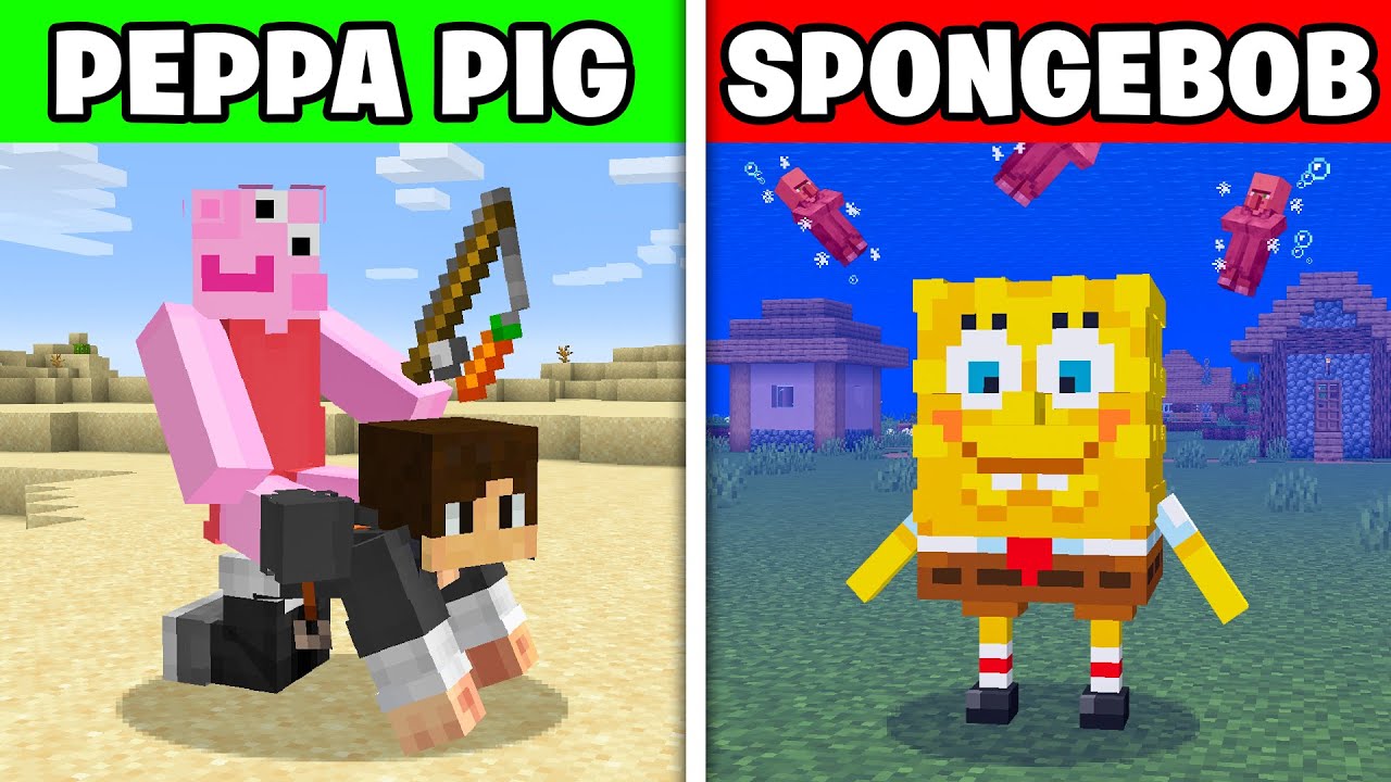 How DIFFERENT Cartoons Are Portrayed by Minecraft - Minecraft videos