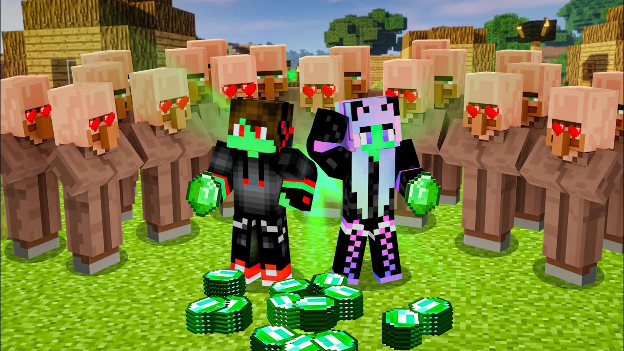 I Became an Emerald To Prank Villagers in Minecraft - Minecraft videos