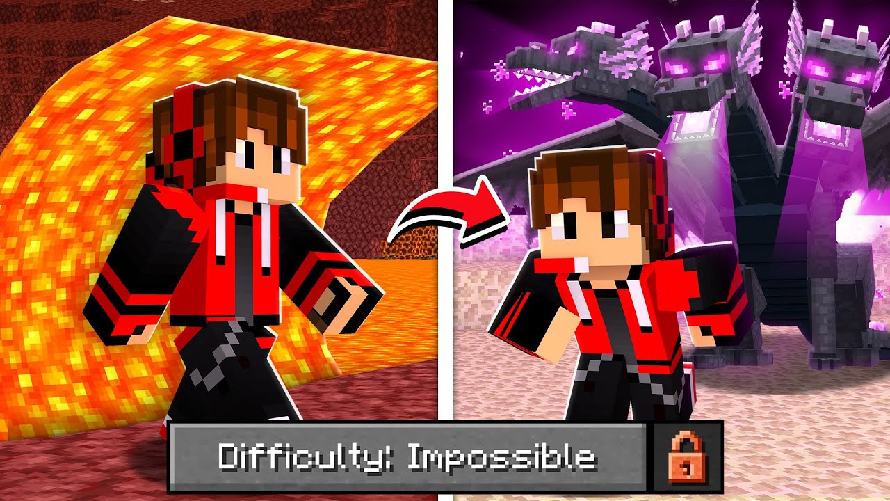 I Played Minecraft On *IMPOSSIBLE* Difficulty.... - Minecraft videos