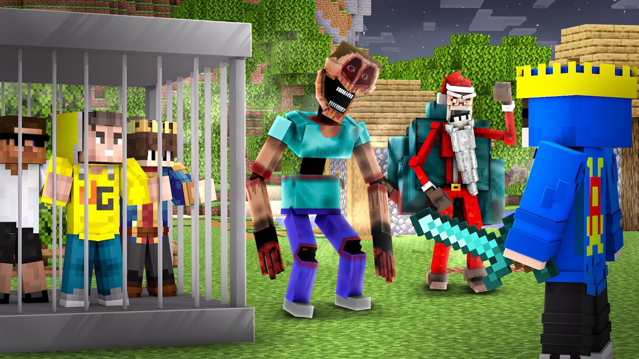 I Saved Every Youtubers From Scary Monster's Prison In Minecraft ...