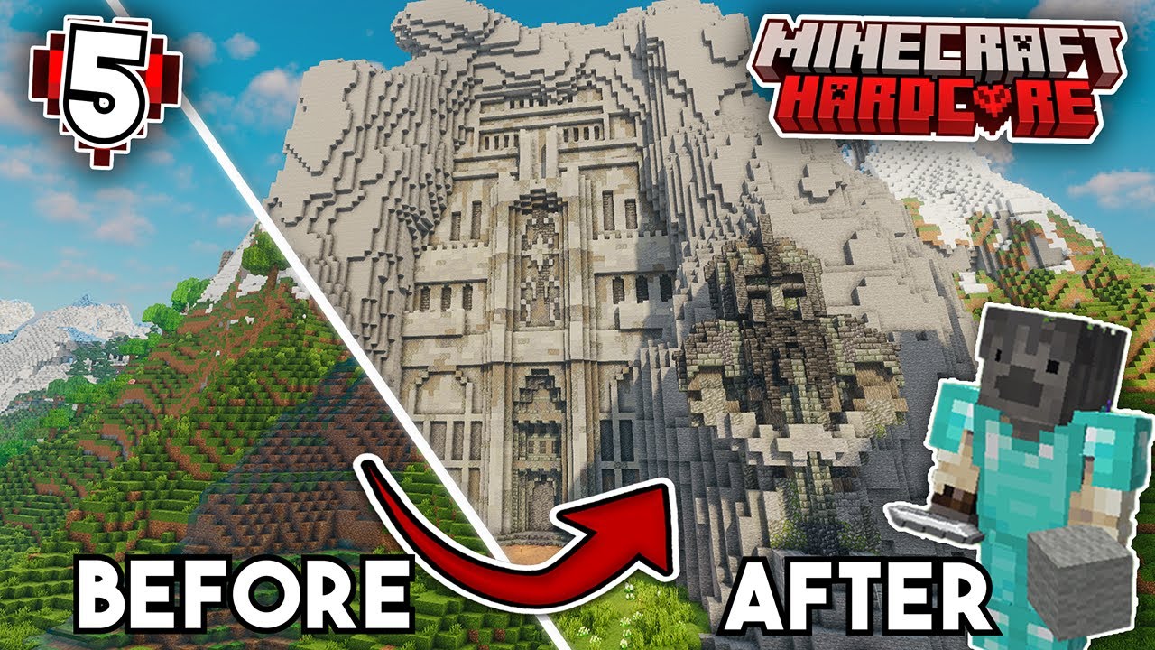 I Transformed A MOUNTAIN into a DWARVEN BASE in Hardcore Minecraft | 1. ...