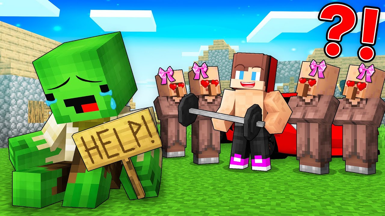 JJ Became Super Strong and Kick Mikey Out in Minecraft (Maizen) - Minecraft videos