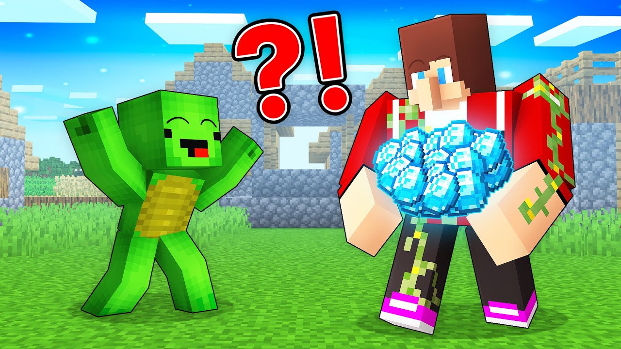 JJ Became a Helpful Golem in Minecraft (Maizen) - Minecraft videos