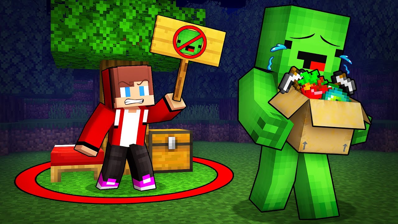 JJ Kicked Mikey Out Of the Red Circle in Minecraft (Maizen) - Minecraft videos