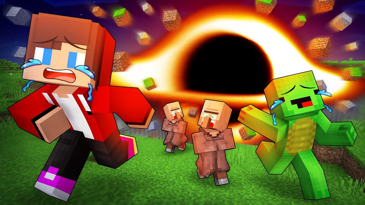 Jj And Mikey Escape From Black Hole In Minecraft Maizen Minecraft