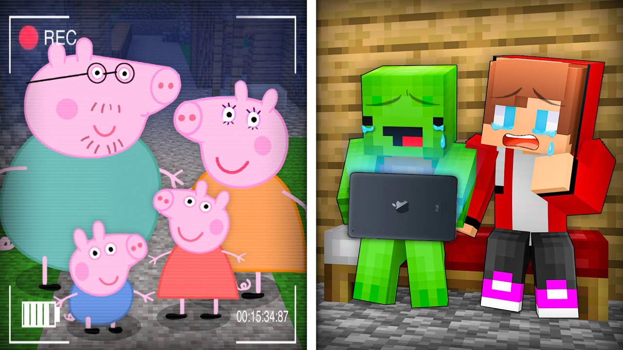 JJ and Mikey Got Peppa Pig family on a Hidden Camera Mummy pig , Daddy pig , George Minecraft ...