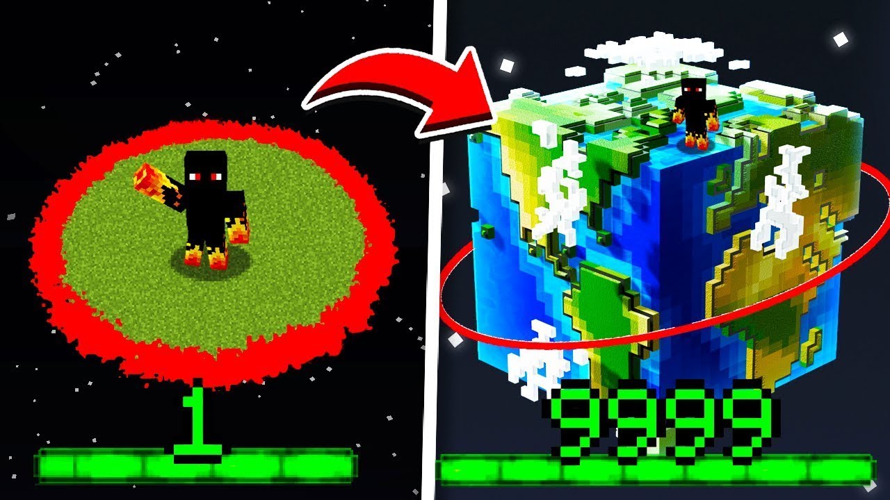 MINECRAFT, BUT MY XP = WORLD SIZE - Minecraft videos