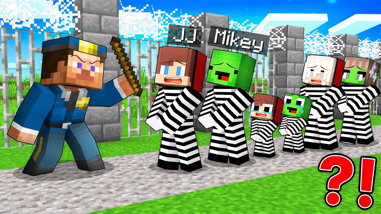 Mikey Family & JJ Family Survive Their First Arrest in Minecraft (Maizen) - Minecraft videos