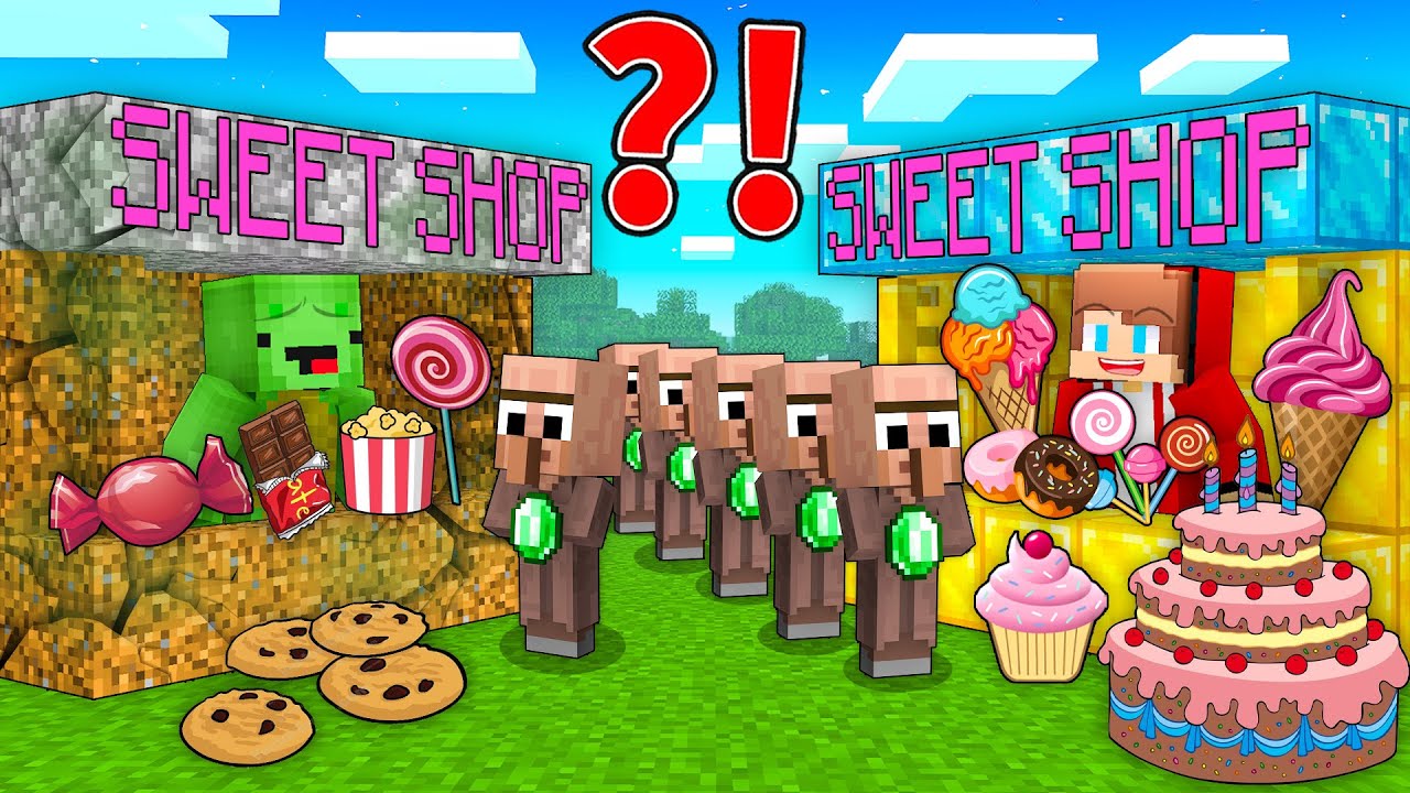 Mikey POOR vs JJ RICH Sweet Shop Battle in Minecraft (Maizen ...