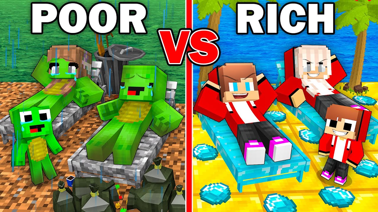 Mikey POOR vs JJ RICH Vacations Survival Battle in Minecraft - Maizen - Minecraft videos