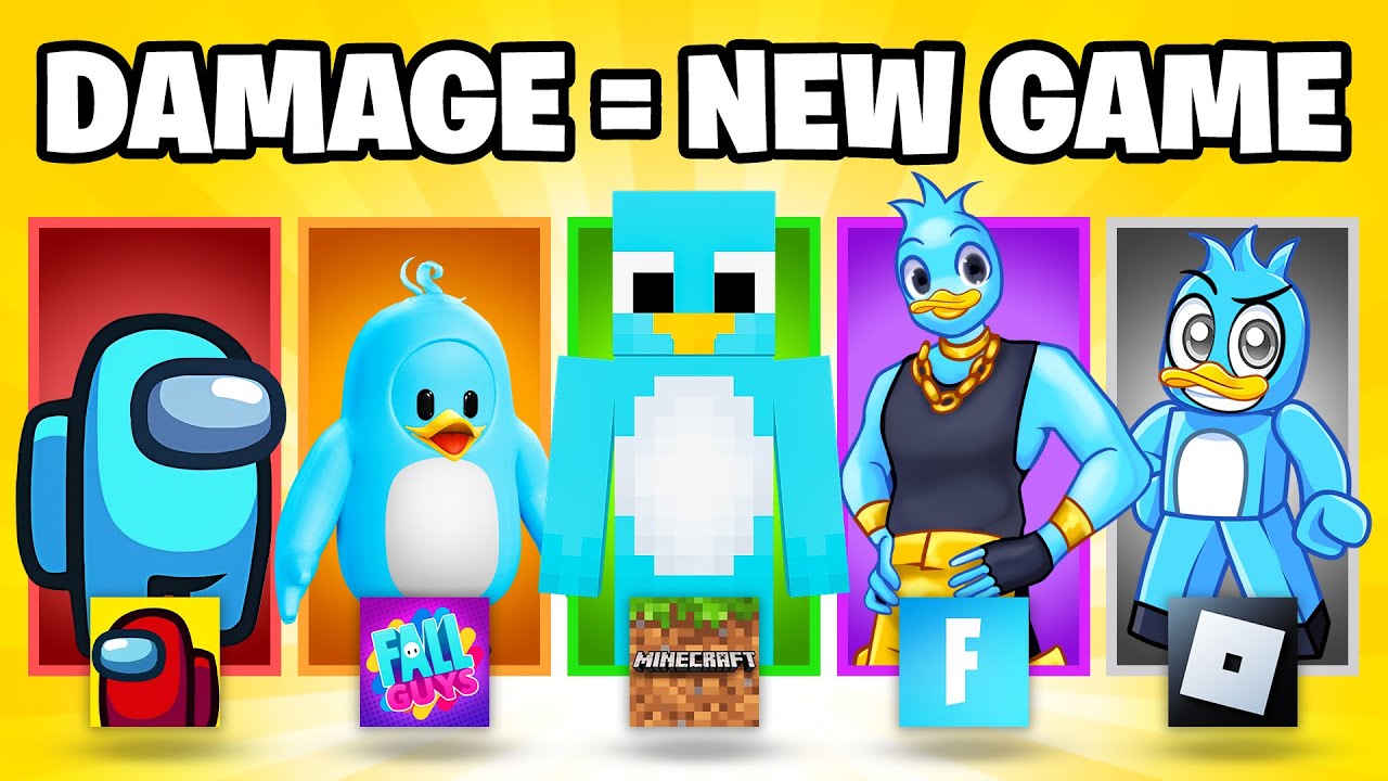 Minecraft, But If I Take Damage I Switch Games - Minecraft videos