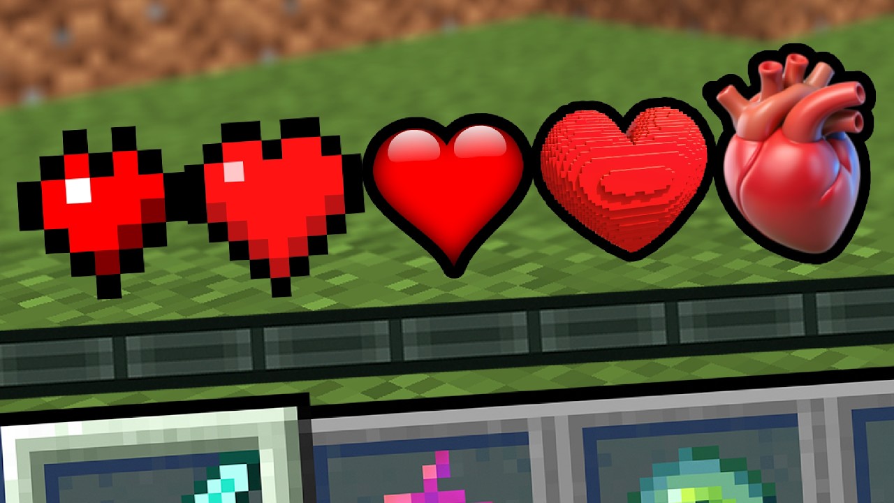 Minecraft but Hearts are Custom - Minecraft videos