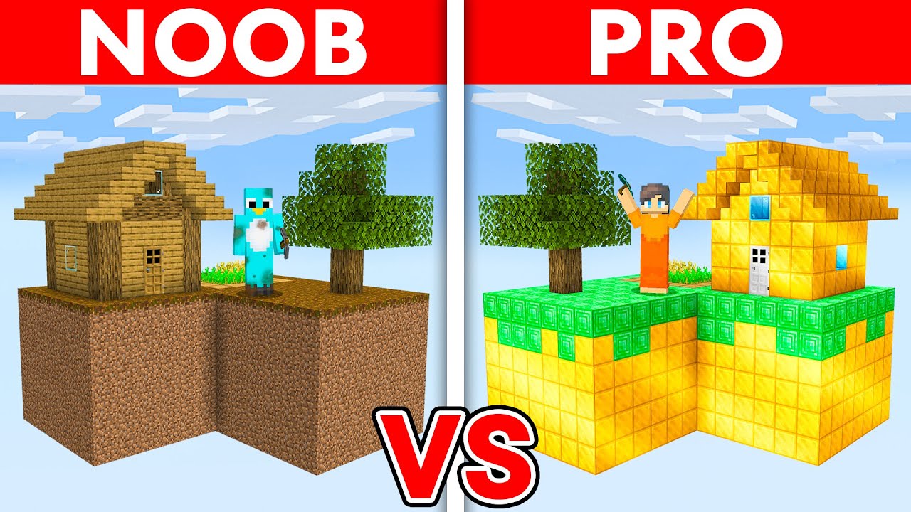NOOB vs PRO: MILLIONAIRE SKYBLOCK Build Challenge in Minecraft - Minecraft videos