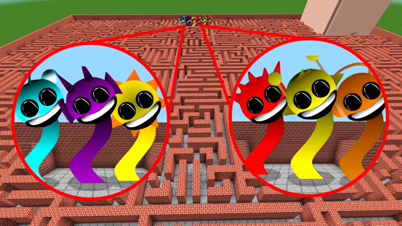 SPRUNKI Phase 3 but Everyone become Like DURPLE in MAZE | Minecraft PE ...