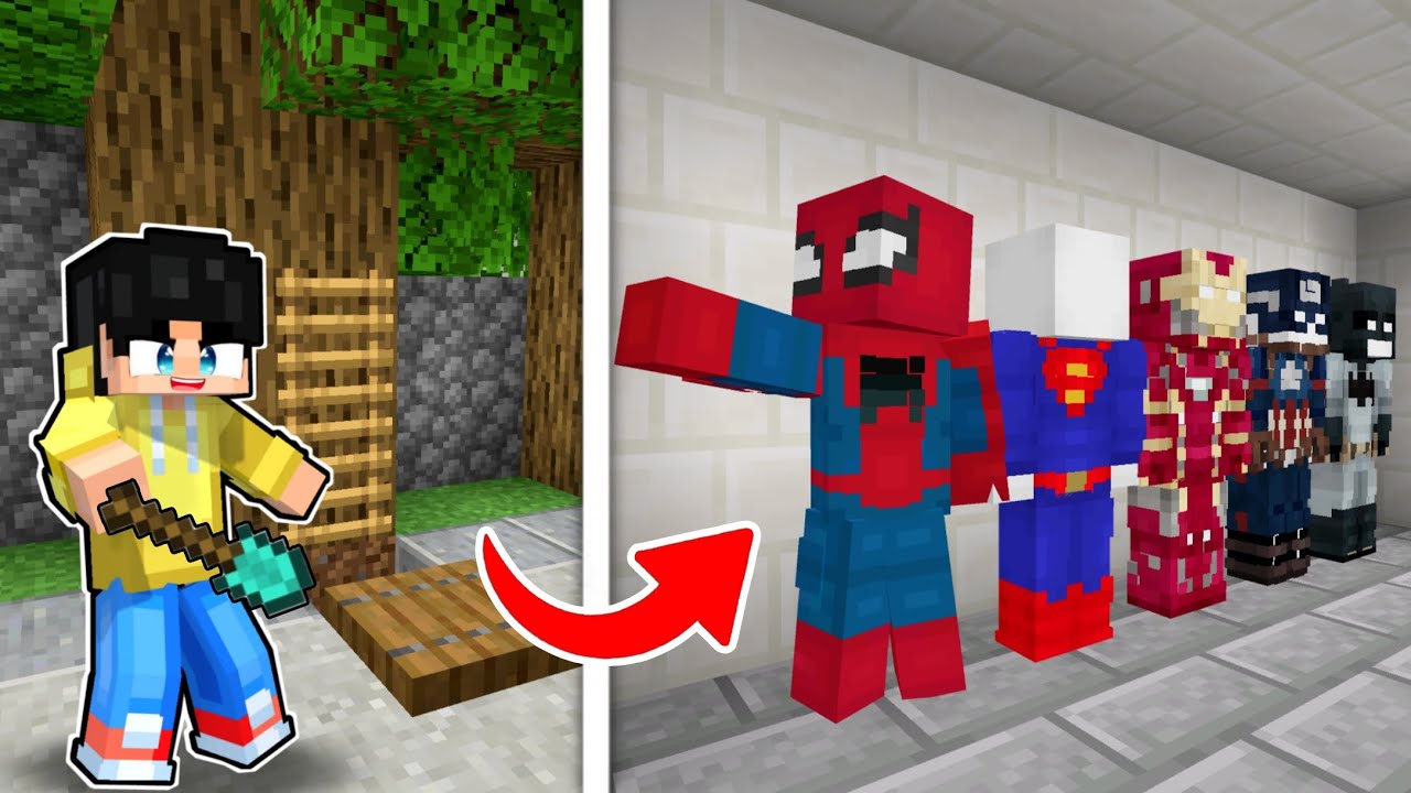 i Built a SUPERHERO Secret Base In Minecraft! (Tagalog) - Minecraft videos